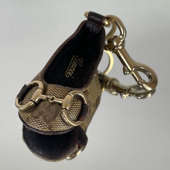 Gucci | Accessories | Gucci Gg Logo Horsebit Shoe Key Ring Bag Charm ...